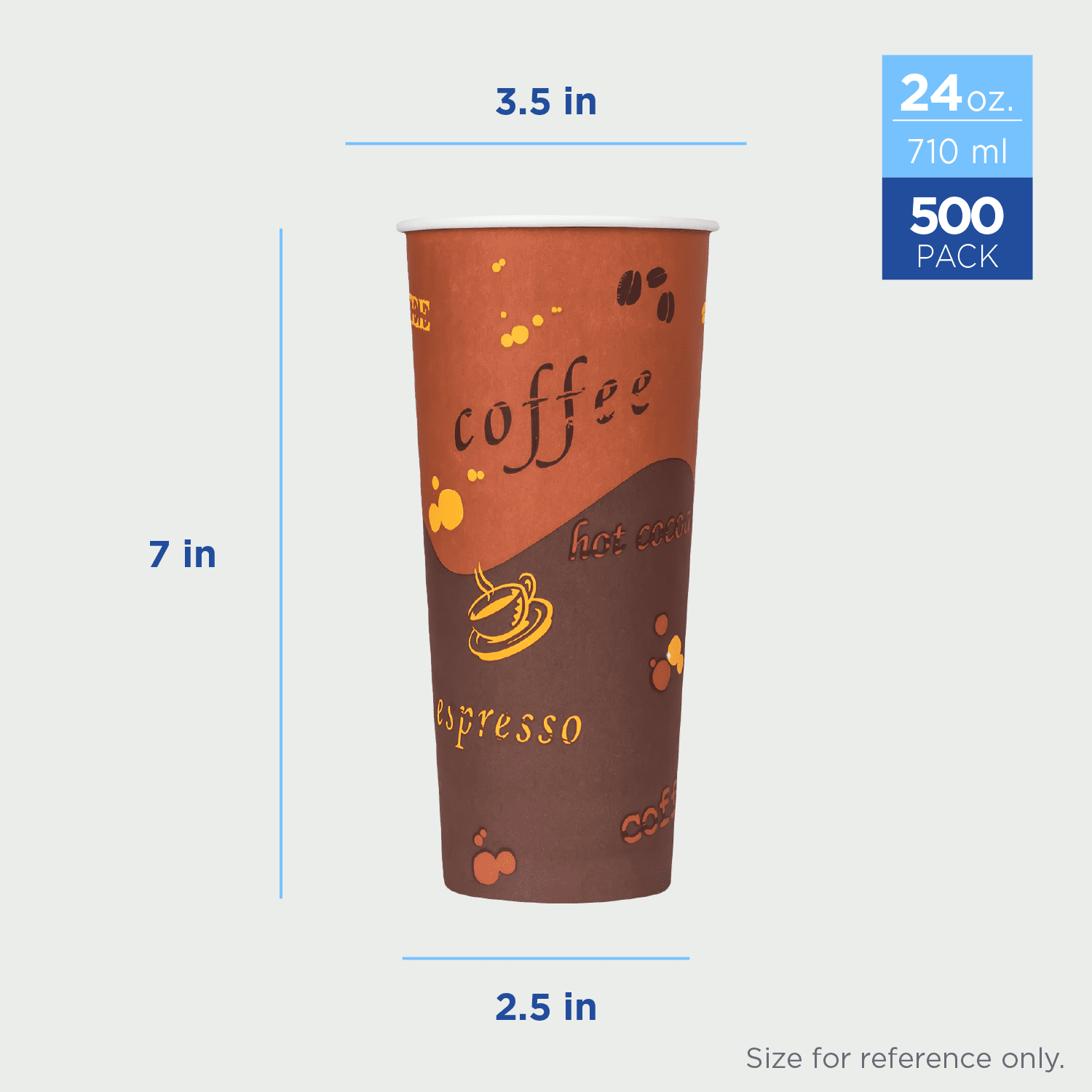[500 Pack] Karat Paper Hot Cup, 24 oz Coffee Cups, Stock Print (C-K524 ...