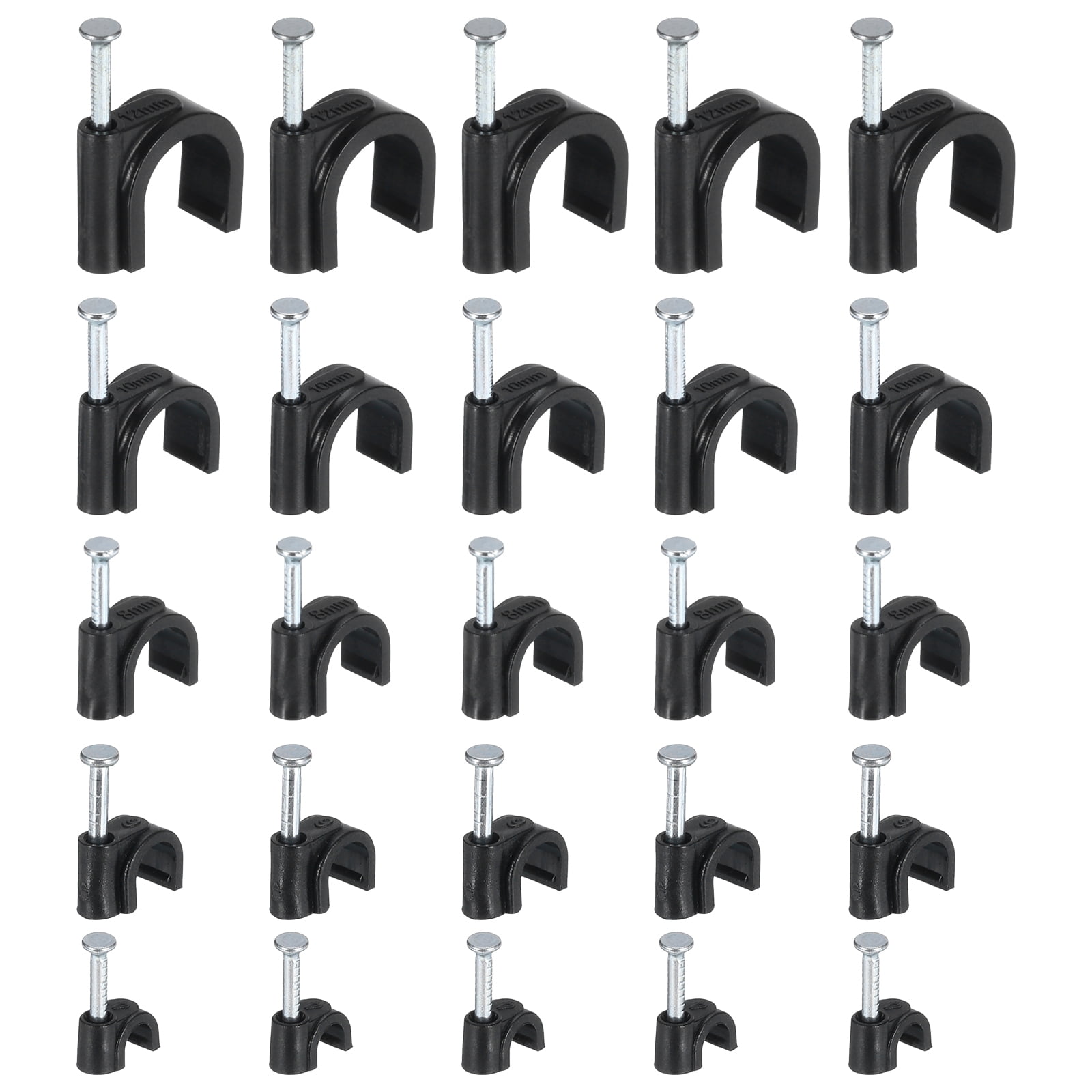 500 Pack Mini Wire Cable Nail Clips 4/6/8/10/12MM Sizes for Wall Mount ...