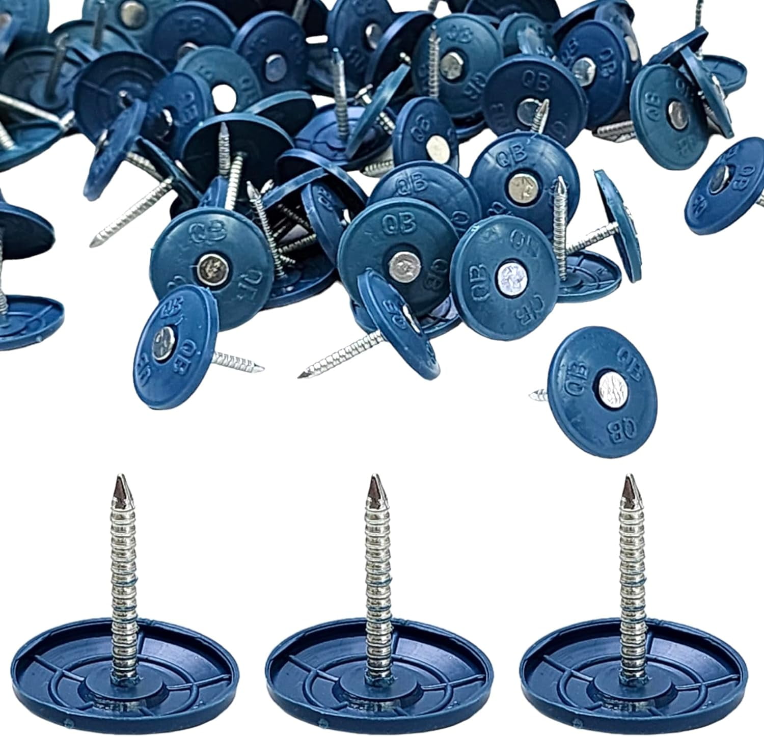 (500 Pack) Round Plastic Cap Nail 1 Inch Roofing Nails Galvanized Tar ...