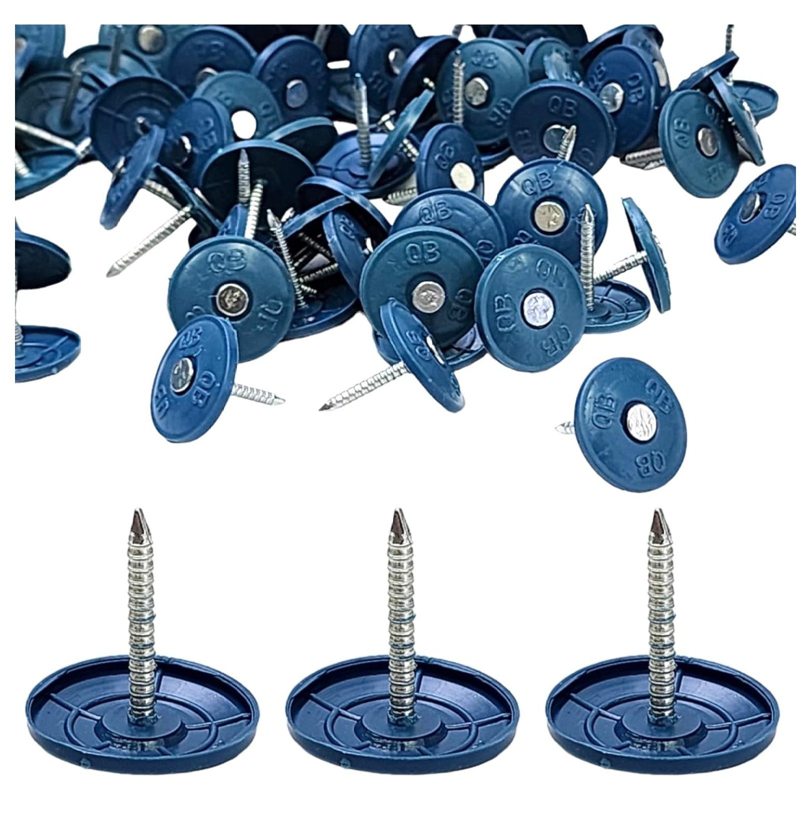 (500 Pack) Round Plastic Nail 1 Inch Roofing Galvanized Tar Paper for ...