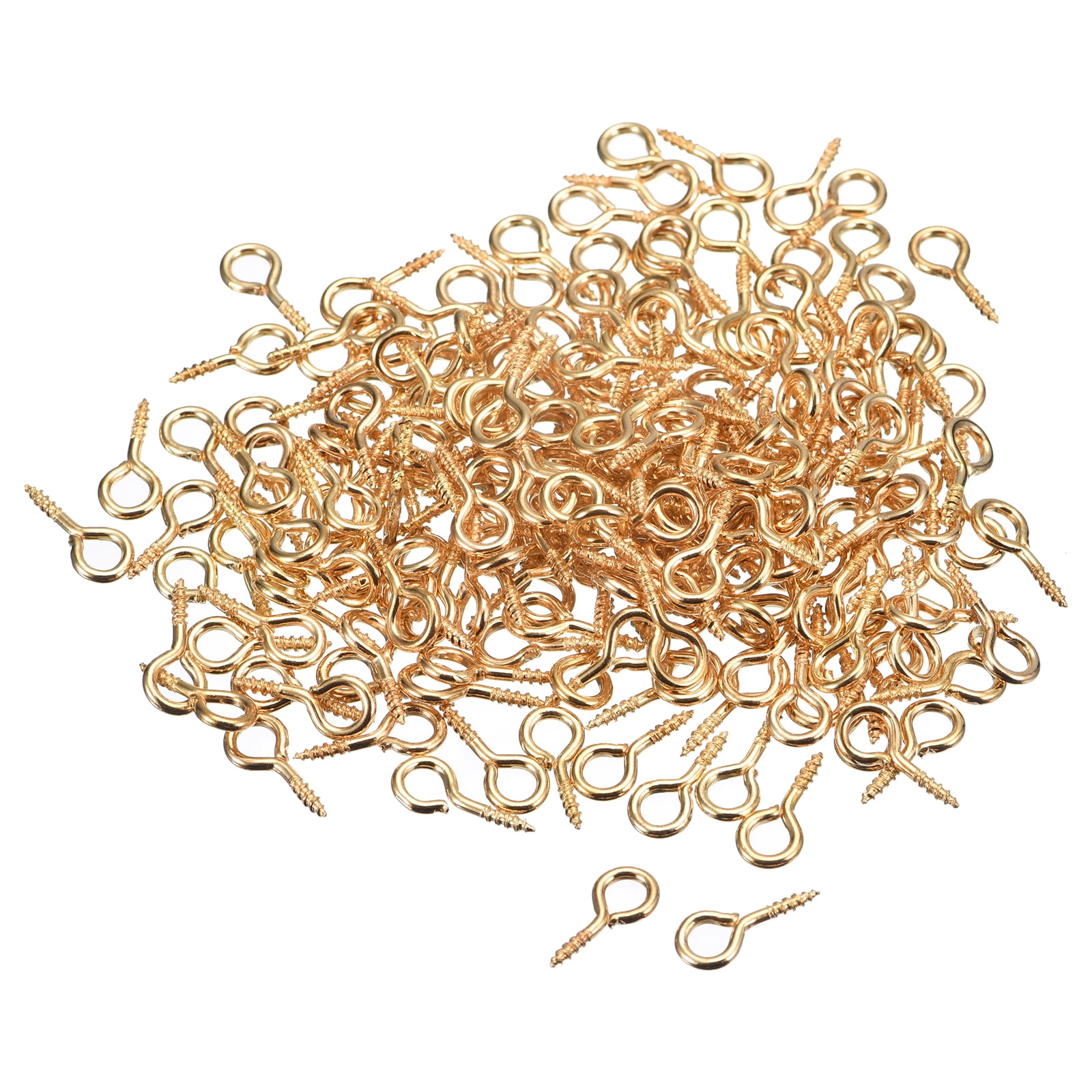 500 Pack Small Screw Eye Hooks Mini Eyelets Screws, 5.5x12x1.2mm, Light ...
