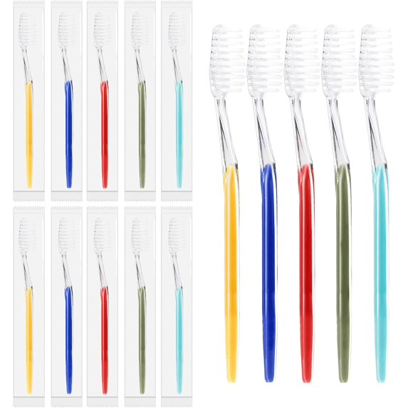 500 Packs Disposable Toothbrushes Individually Wrapped, Medium Soft ...