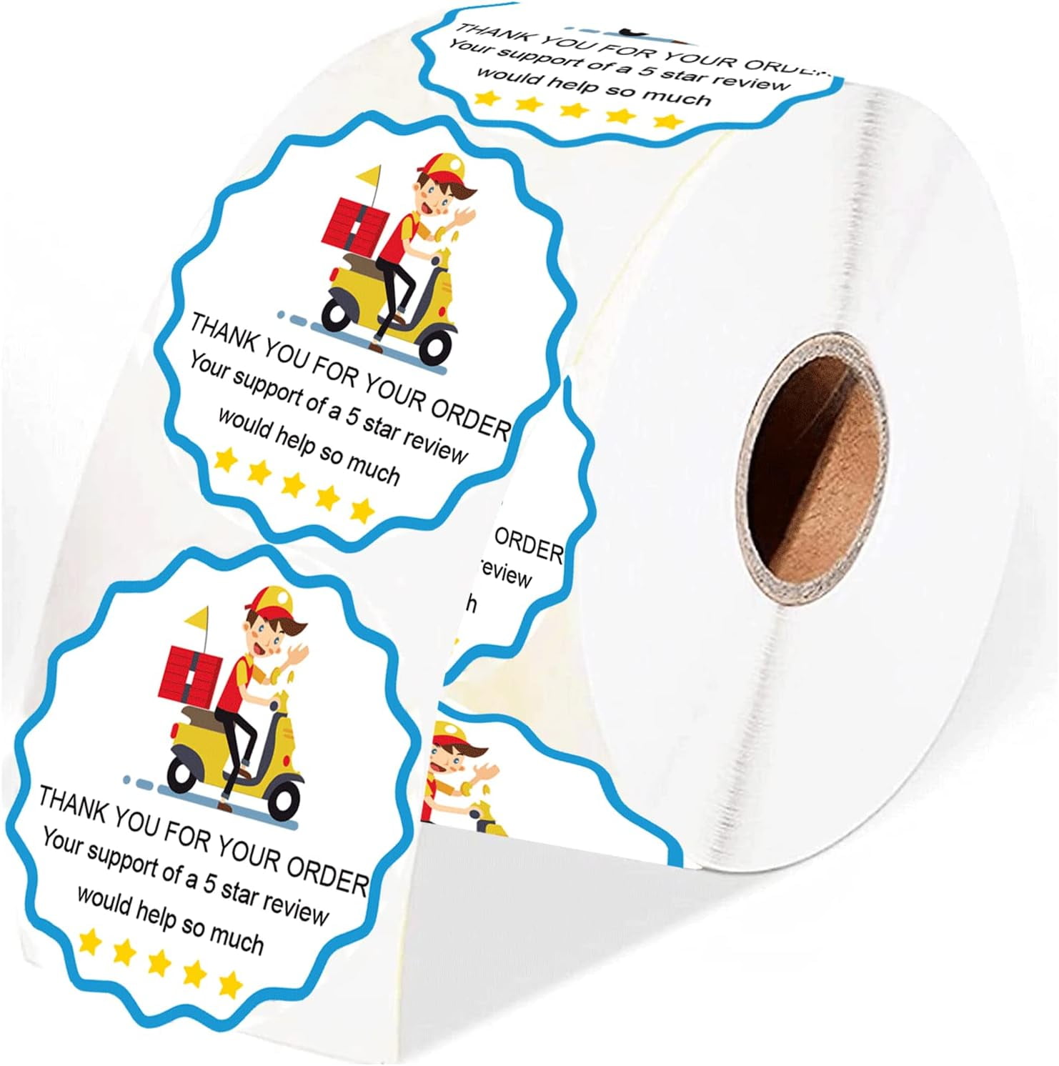 500 Pcs 2 Inch 5 Star Review Delivery Labels Thank You for Your Order ...