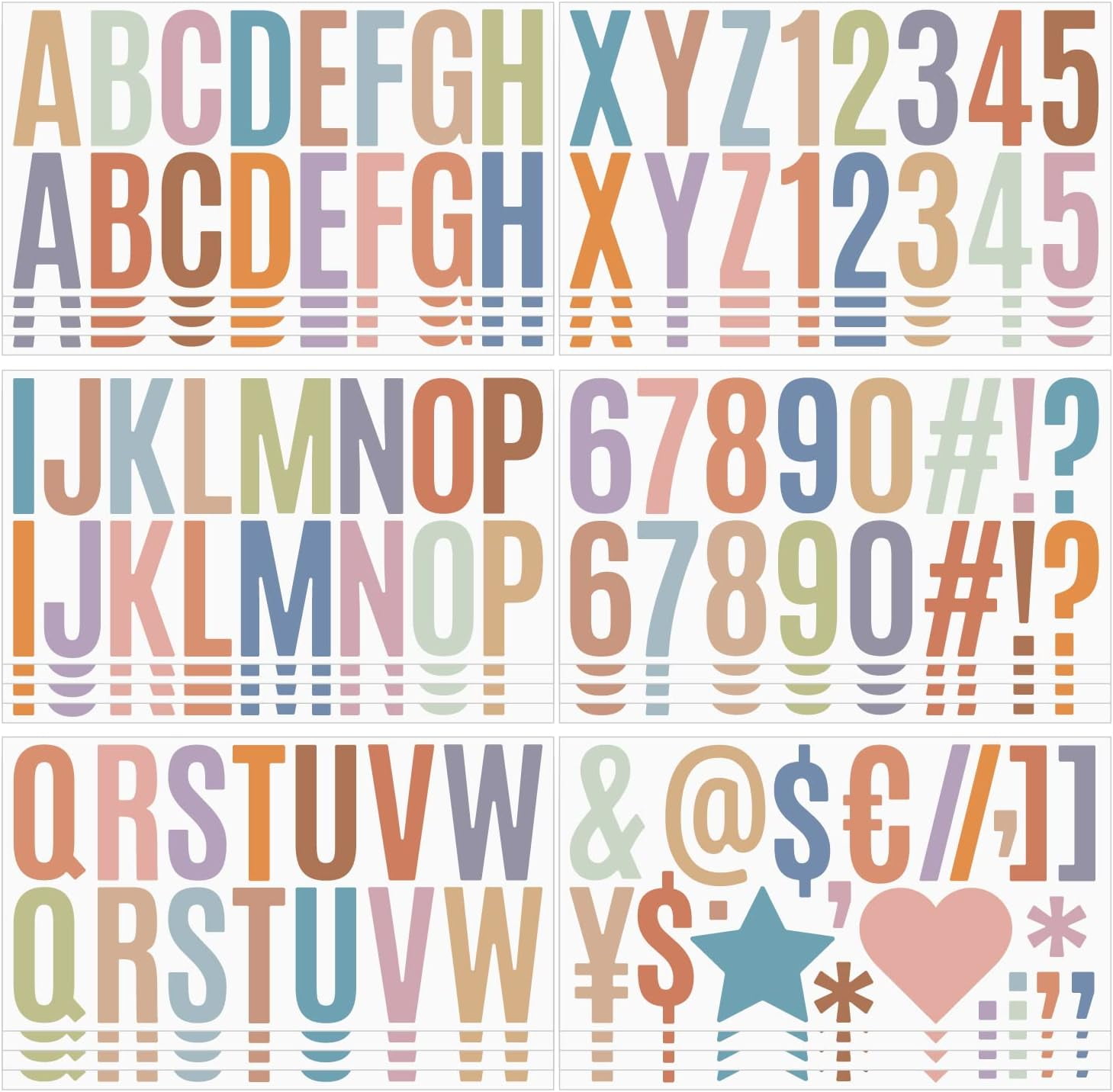 500 Pcs 30 Sheets Large Letter Stickers 2.5 Inches Boho Alphabet Number ...