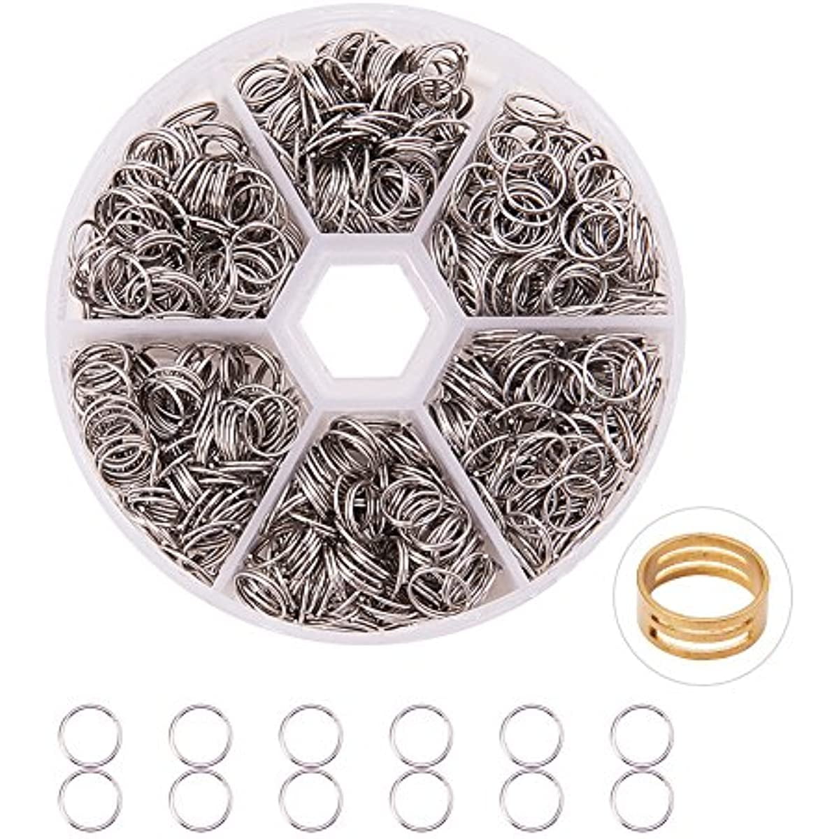 500 Pcs 304 Stainless Steel Split Rings Double Loop Jump Ring Diameter 8mm for Jewelry Making ...