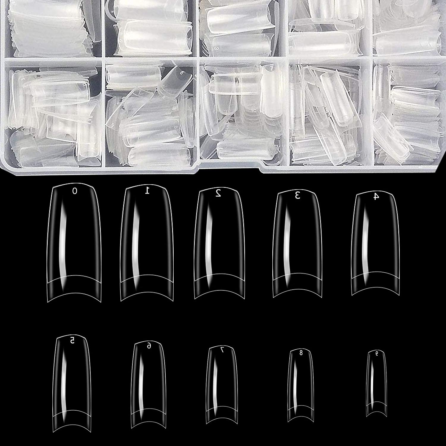 500 Pcs Clear Acrylic Nail Tips,Tips for Nails,Clear Fake Nail,False ...