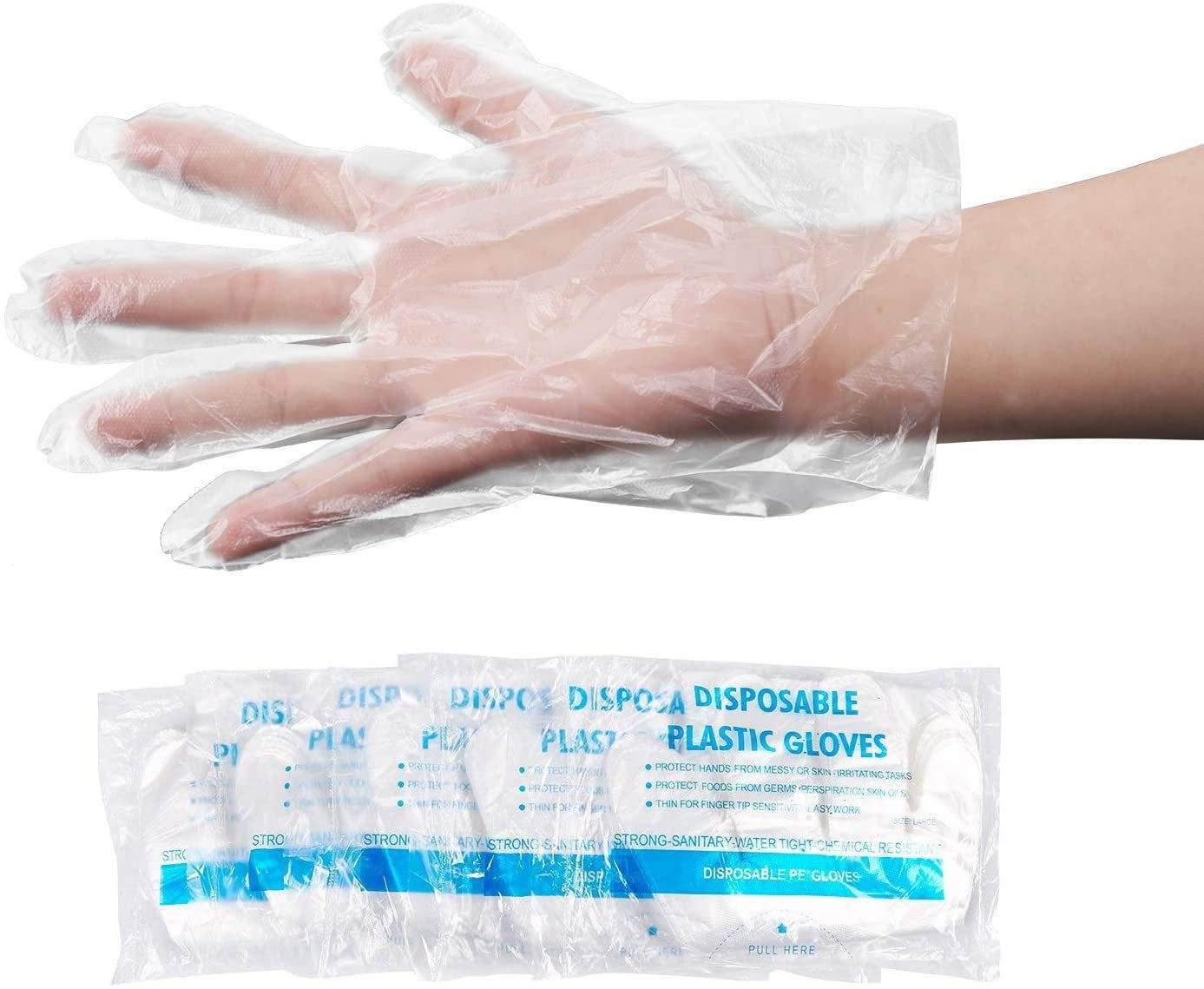 500 Pcs Disposable Clear Plastic Gloves Plastic Disposable Food Prep ...