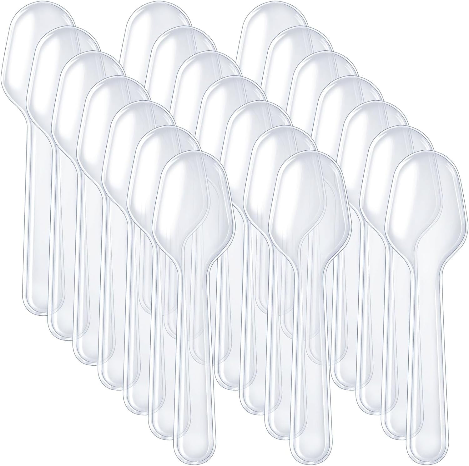 500 Pcs Disposable Clear Plastic Mini Spoons, Tasting Spoons, Small Dessert Spoons, Ice Cream ...