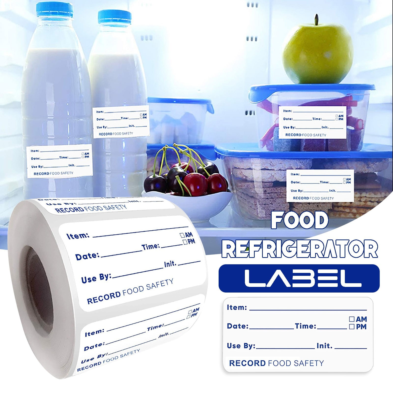 500 Pcs Food Refrigerator Date Labels Roll - 2.5×5.0cm Self-Adhesive ...