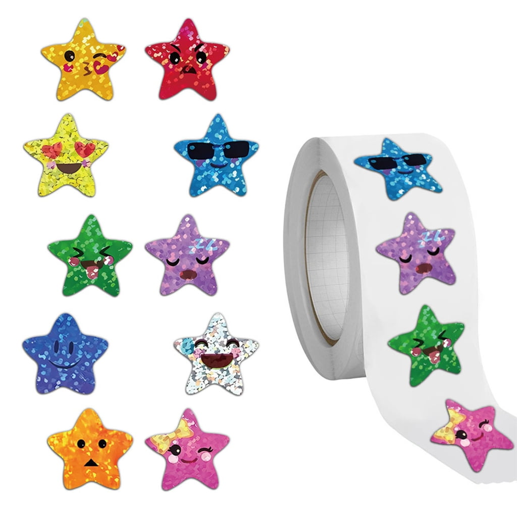 500 Pcs Happy Face Sticker Star Sticker Journal Sticker Decorative ...