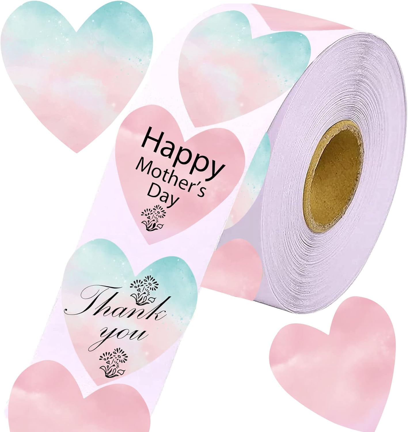 500 Pcs Heart Shape Direct Thermal Stickers 2 Inch Color-Code Dot ...