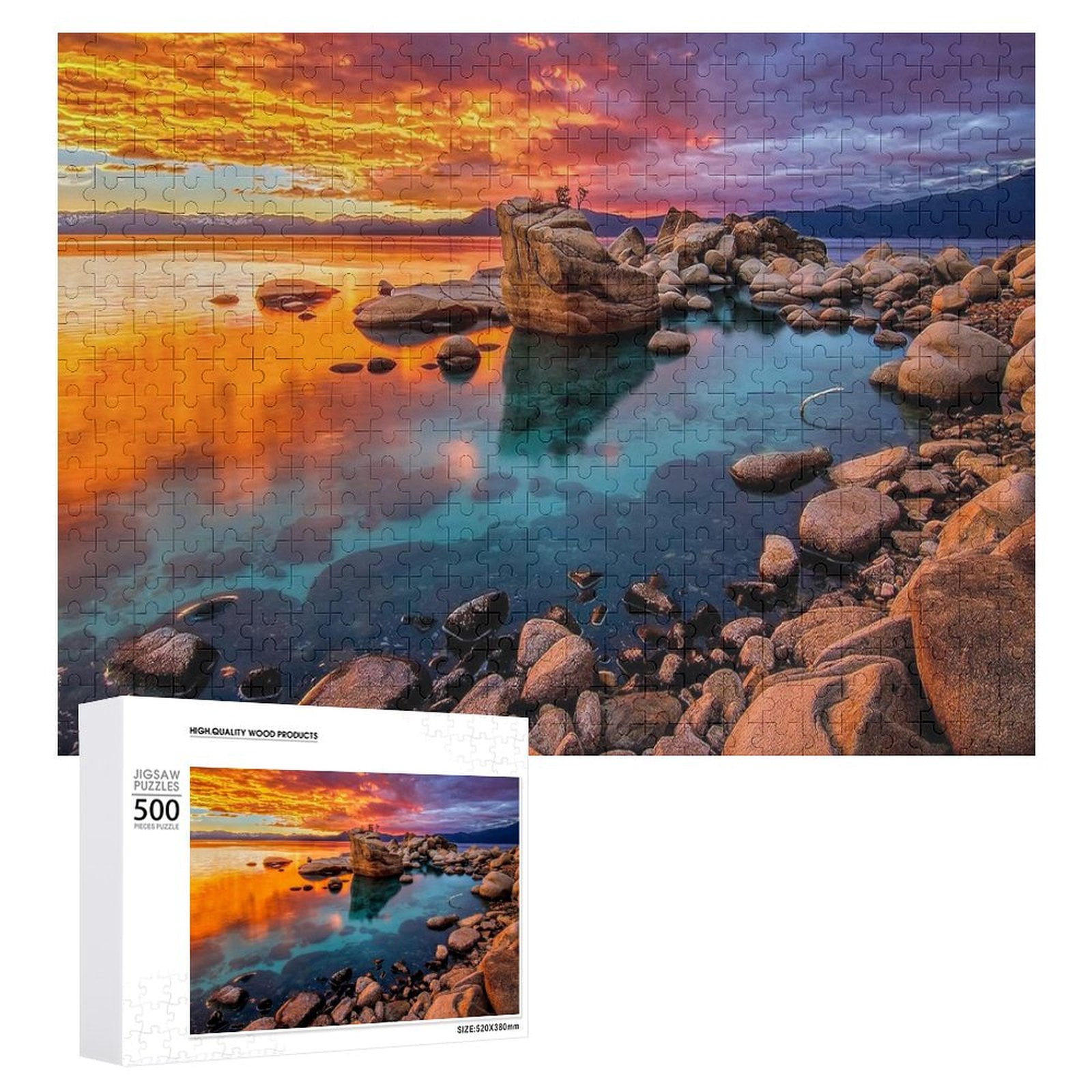 500 Pcs Jigsaw Puzzle Golden Sunset,Fun Game For Adult And Children ...