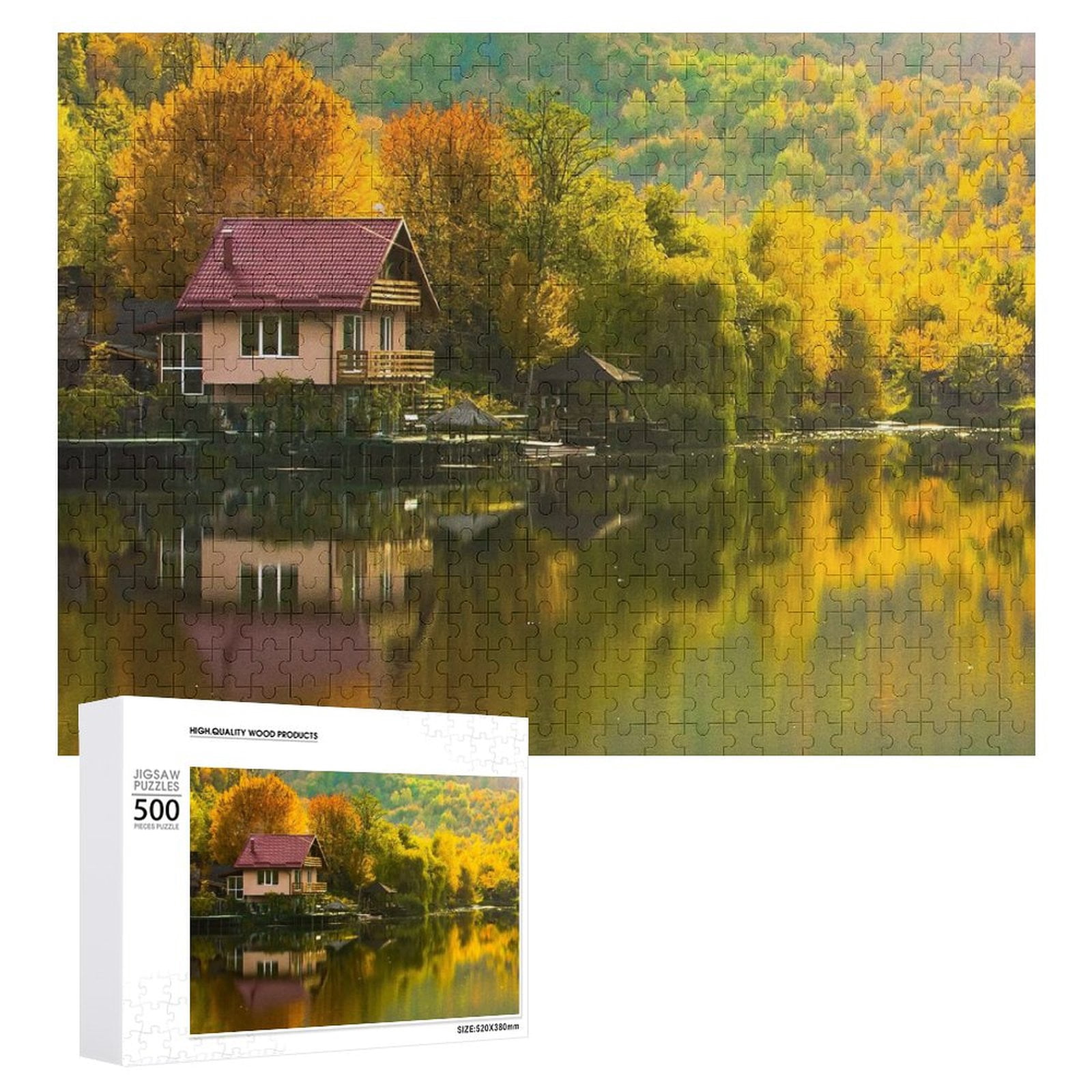 500 Pcs Jigsaw Puzzle Lake Landscape,Fun Game For Adult And Children ...