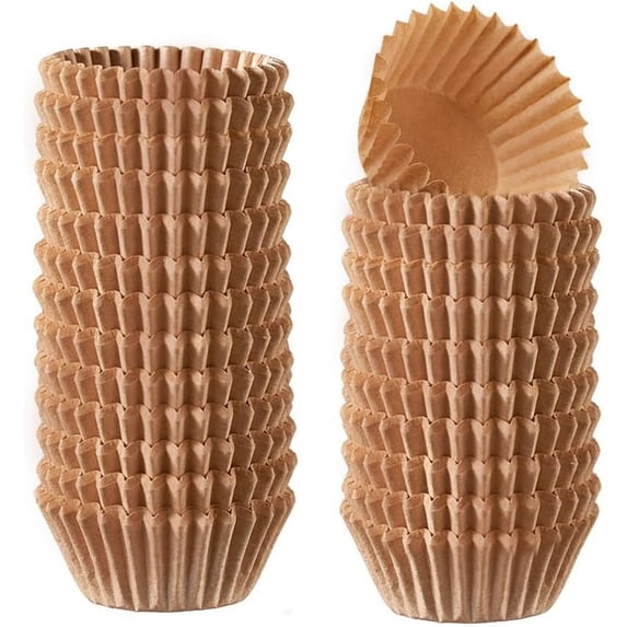 500 Pcs] Kraft Mini Cupcake Liners for Baking - Food Grade & Grease ...