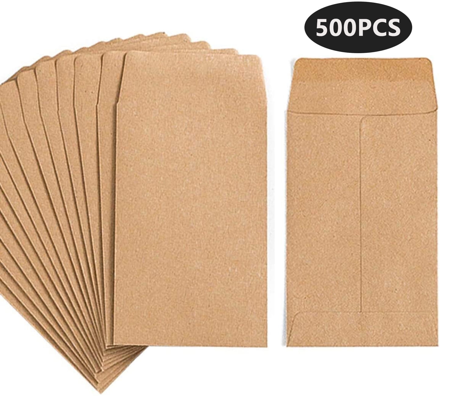 500 Pcs Kraft Small Seed Envelopes,2 1/4x3 1/2,Self-Adhesive Coin ...
