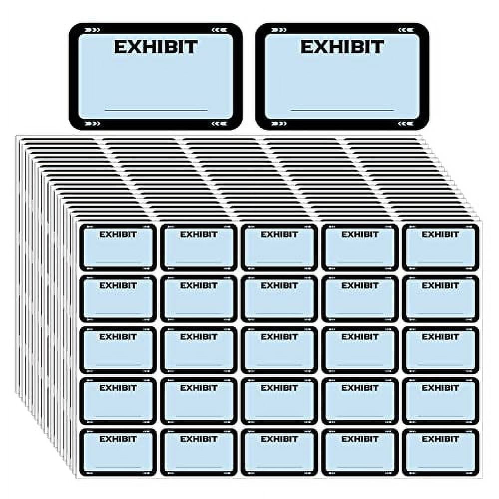 500 Pcs Legal Exhibit Labels 1.65 x 1 Inches Exhibit Labels Stickers ...
