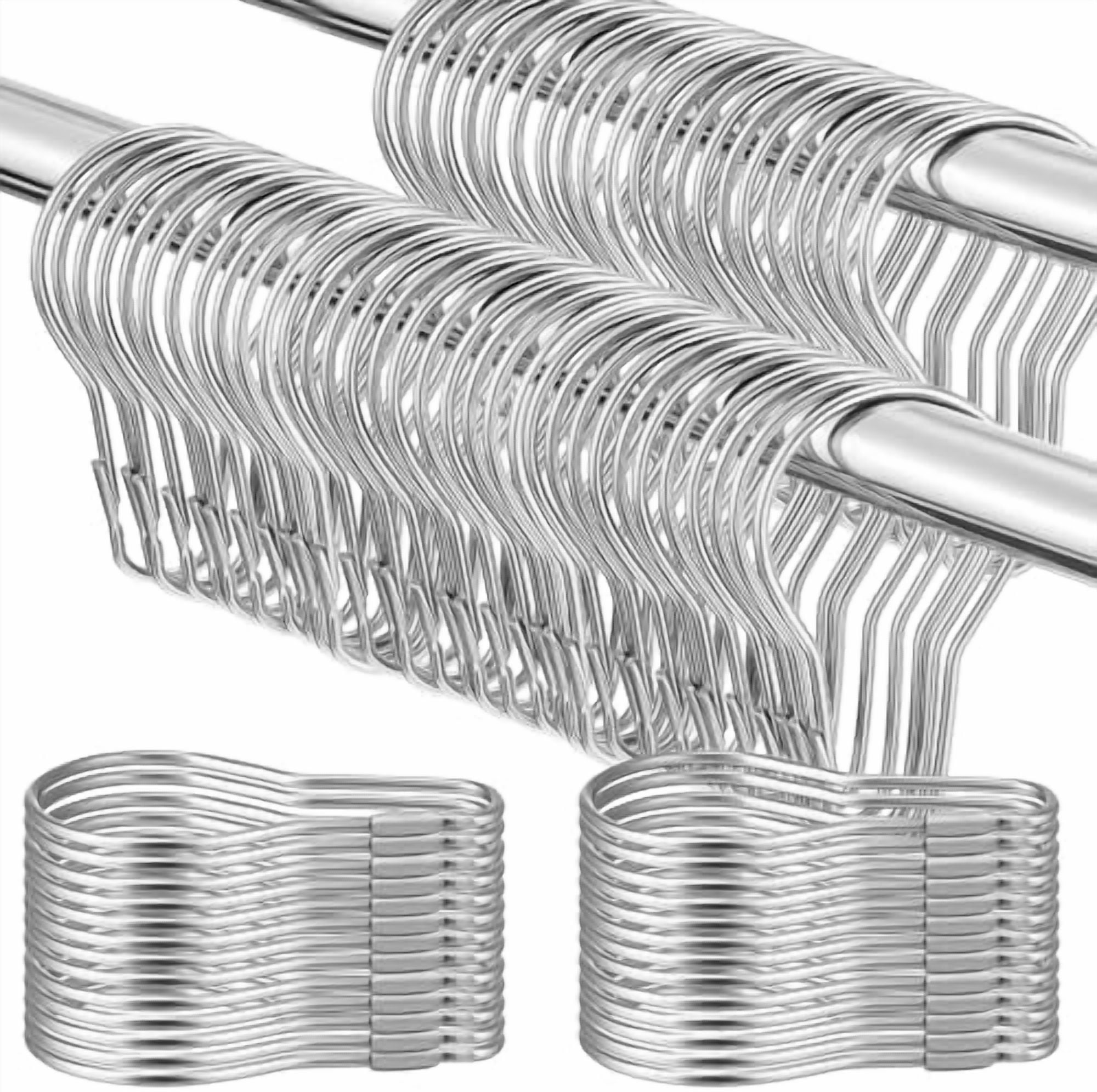 500 Pcs Metal Shower Curtain Hooks Rust Proof Hanging Shower Clips ...