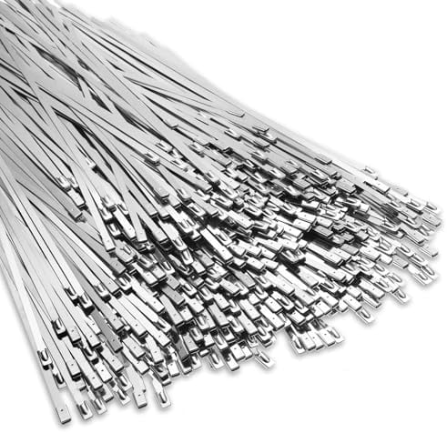 500 Pcs Metal Zip Ties 304 Stainless Steel Zip Ties Heavy Duty Self ...