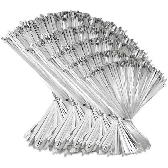 500 Pcs Metal Zip Ties 304 Stainless Steel Zip Ties Heavy Duty Self ...