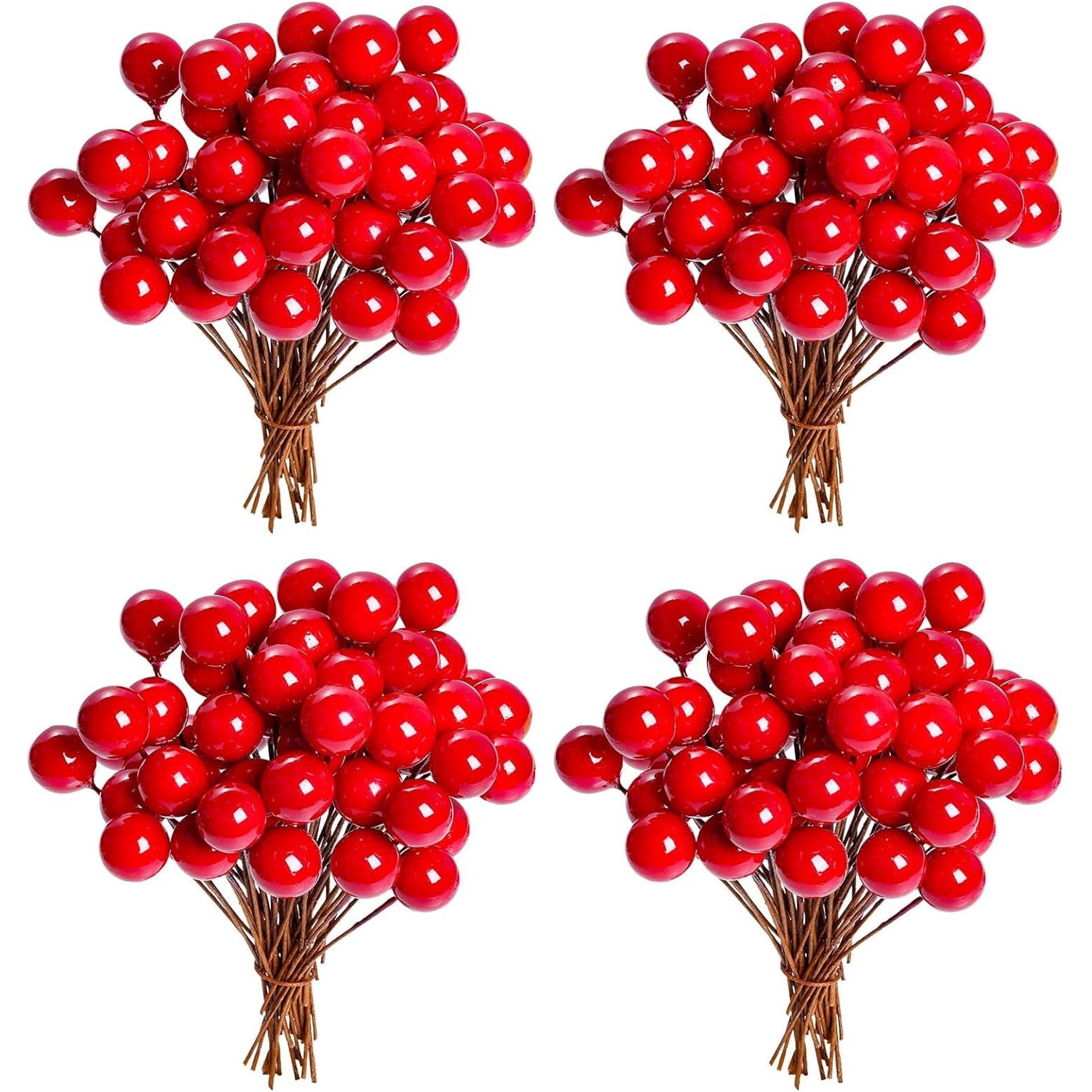 500 Pcs Mini Artificial Holly Berries with Wire Stems - Perfect for ...