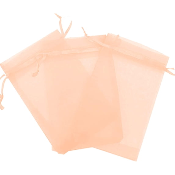 500 Pcs Peach 3x4 Sheer Drawstring Organza Jewelry Pouches Wedding ...