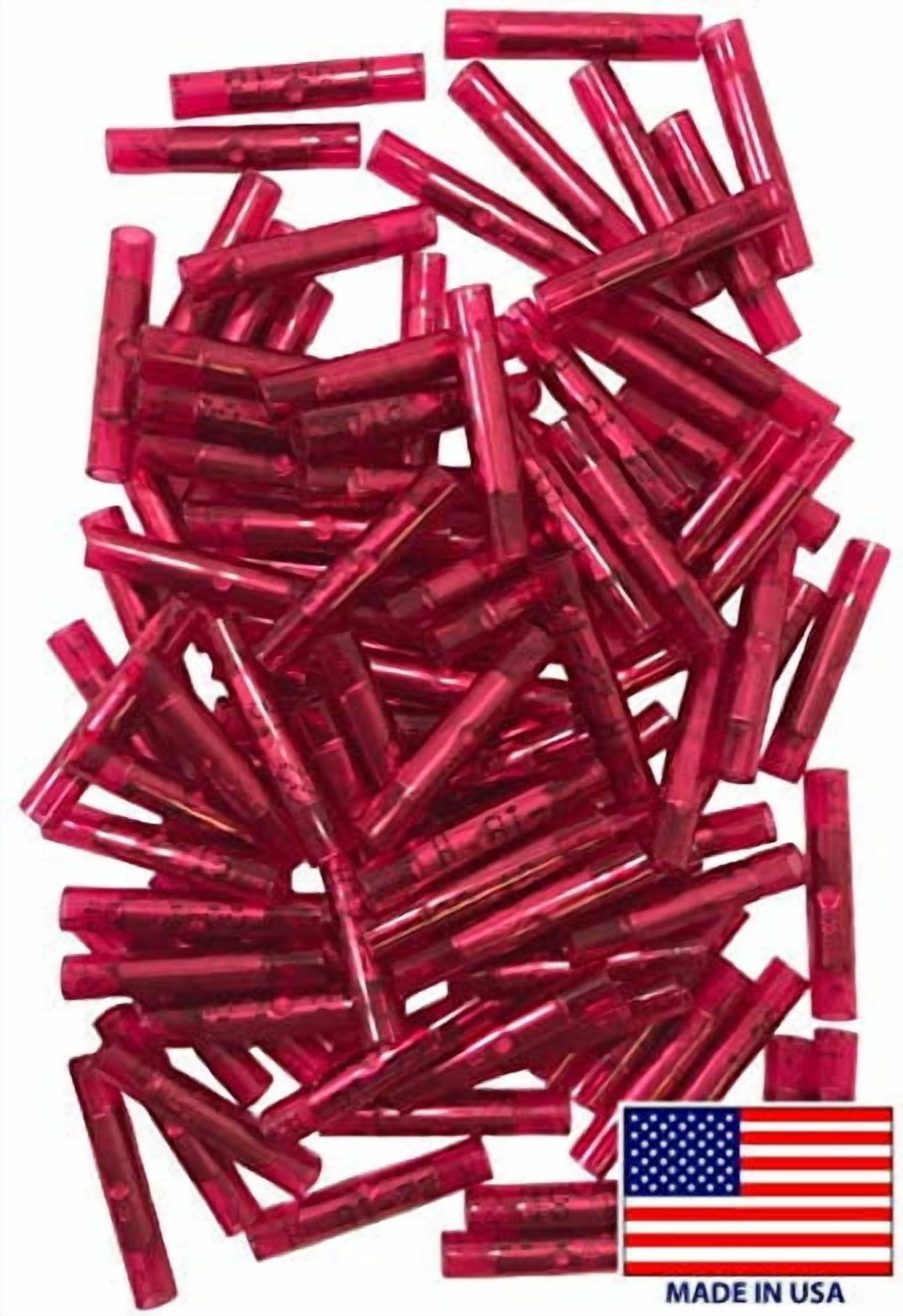 500 Pcs Red Nylon Insulated 22-18 Gauge Butt Connectors - Strong Crimps ...
