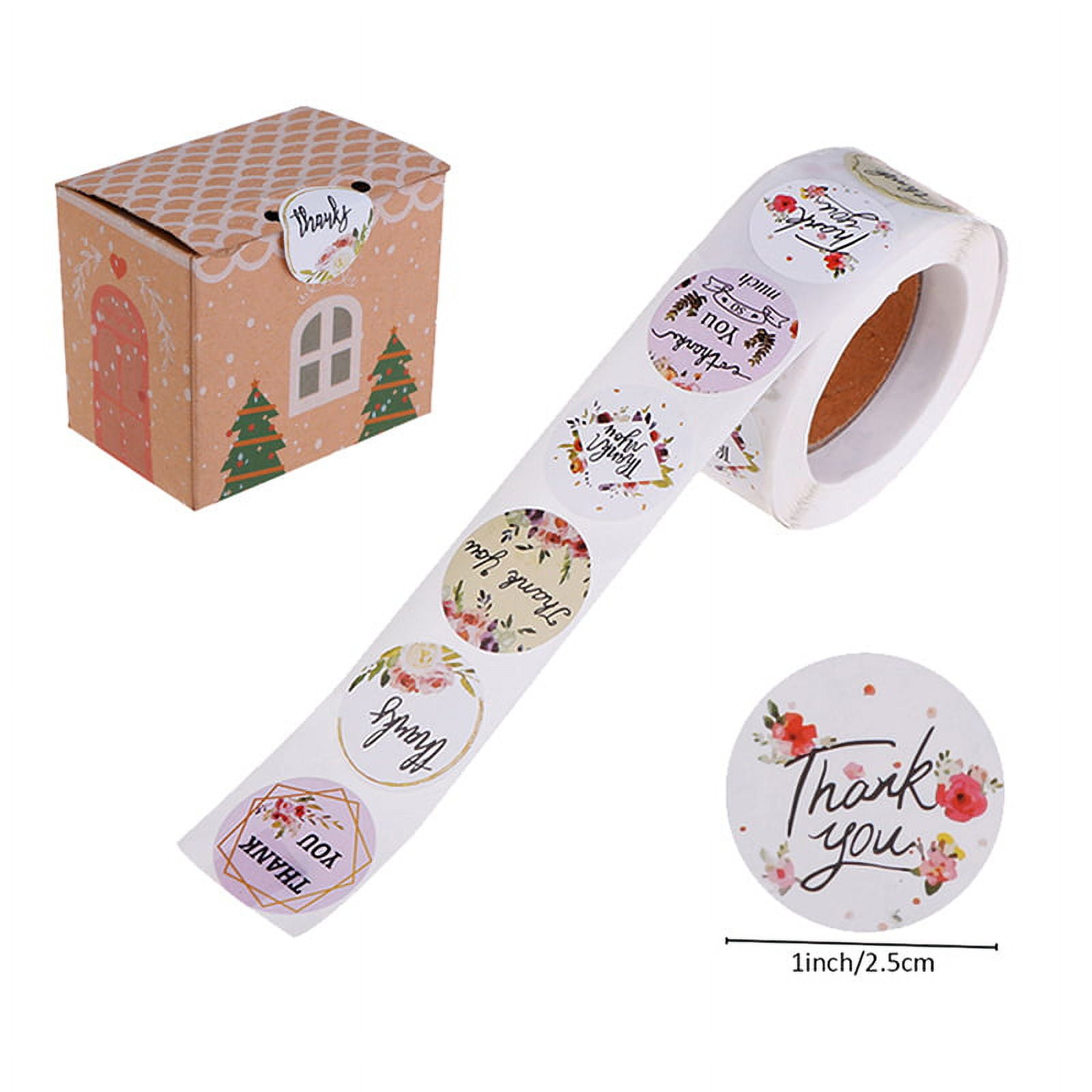 500 Pcs/Roll Round Thank You Stickers Seal Labels Stickers Labels for ...