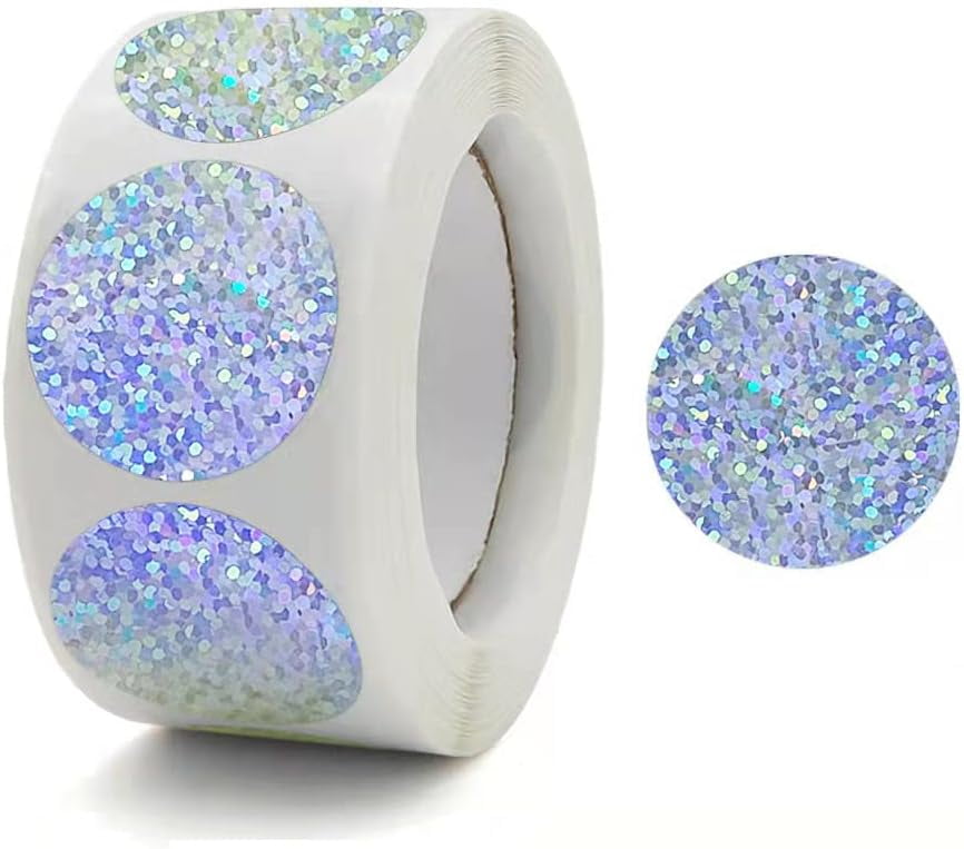 500 Pcs Round Diamond Stickers,1 inch Shining Labels, Self-Adhesive ...
