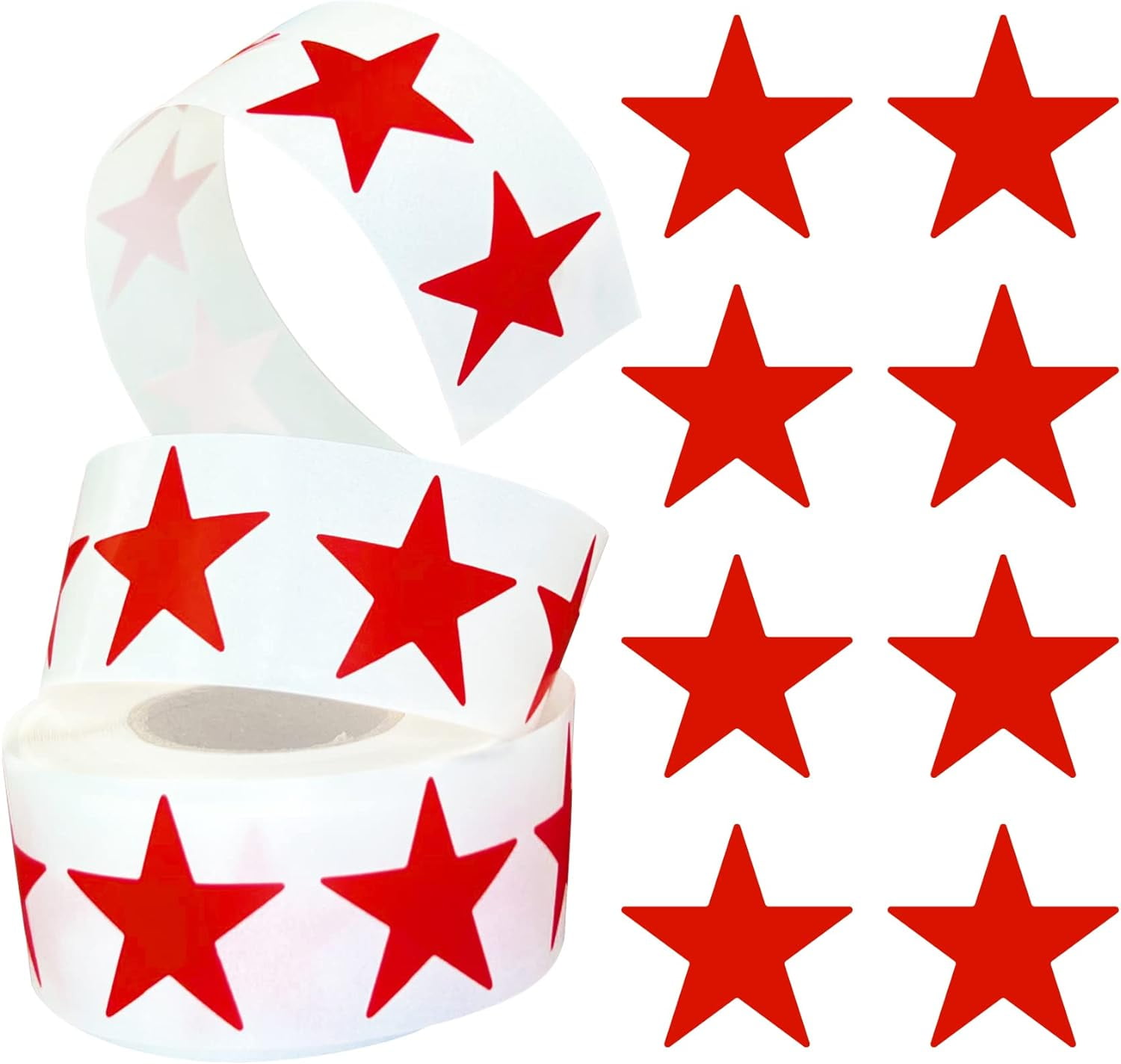 500 Pcs Star Sticker Teacher Award Label - 1 Red Star Labels on a Roll ...