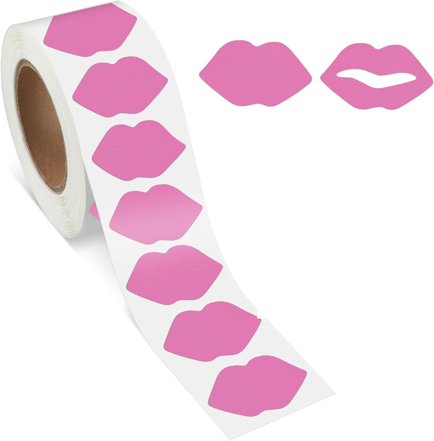 500 Pcs Tanning Stickers, 1 Inch Pink Self-Adhesive Lips Shape Stickers ...