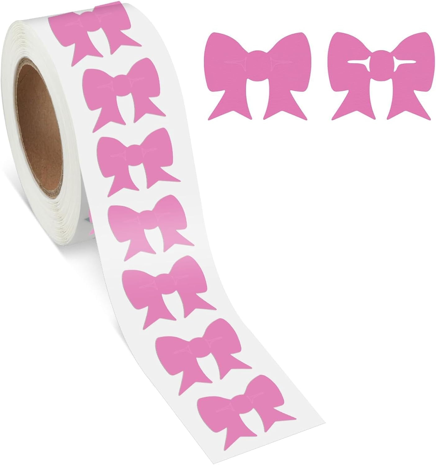500 Pcs Tanning Stickers Roll, 1 Inch Pink Self-Adhesive Bow Shape ...