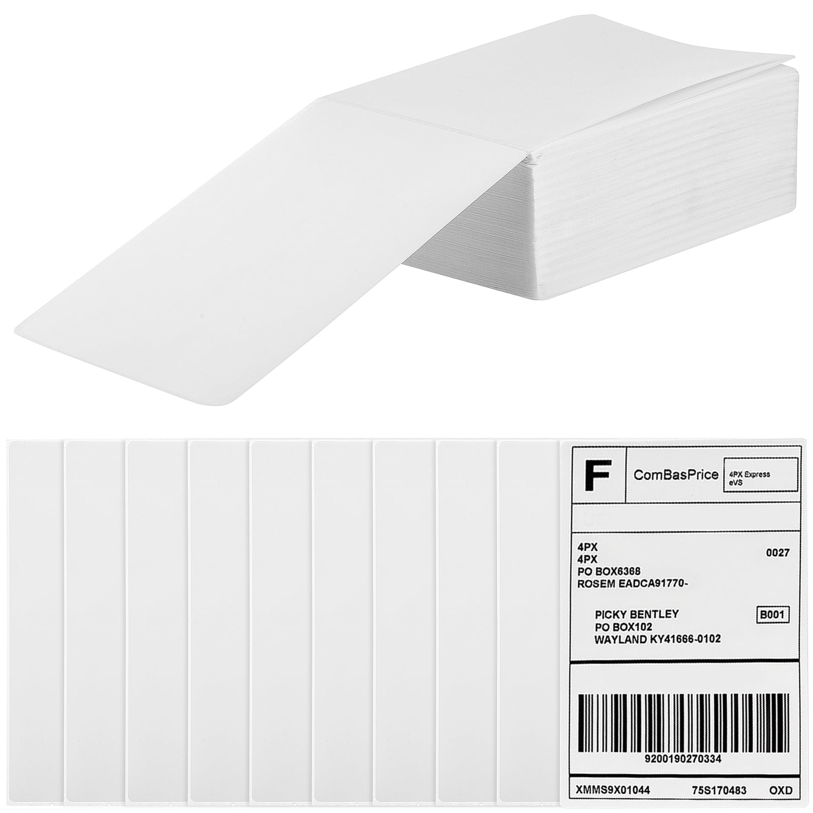 500 Pcs Transfer Labels Express Labels Stickers Thermal 4x5 Fan Fold ...