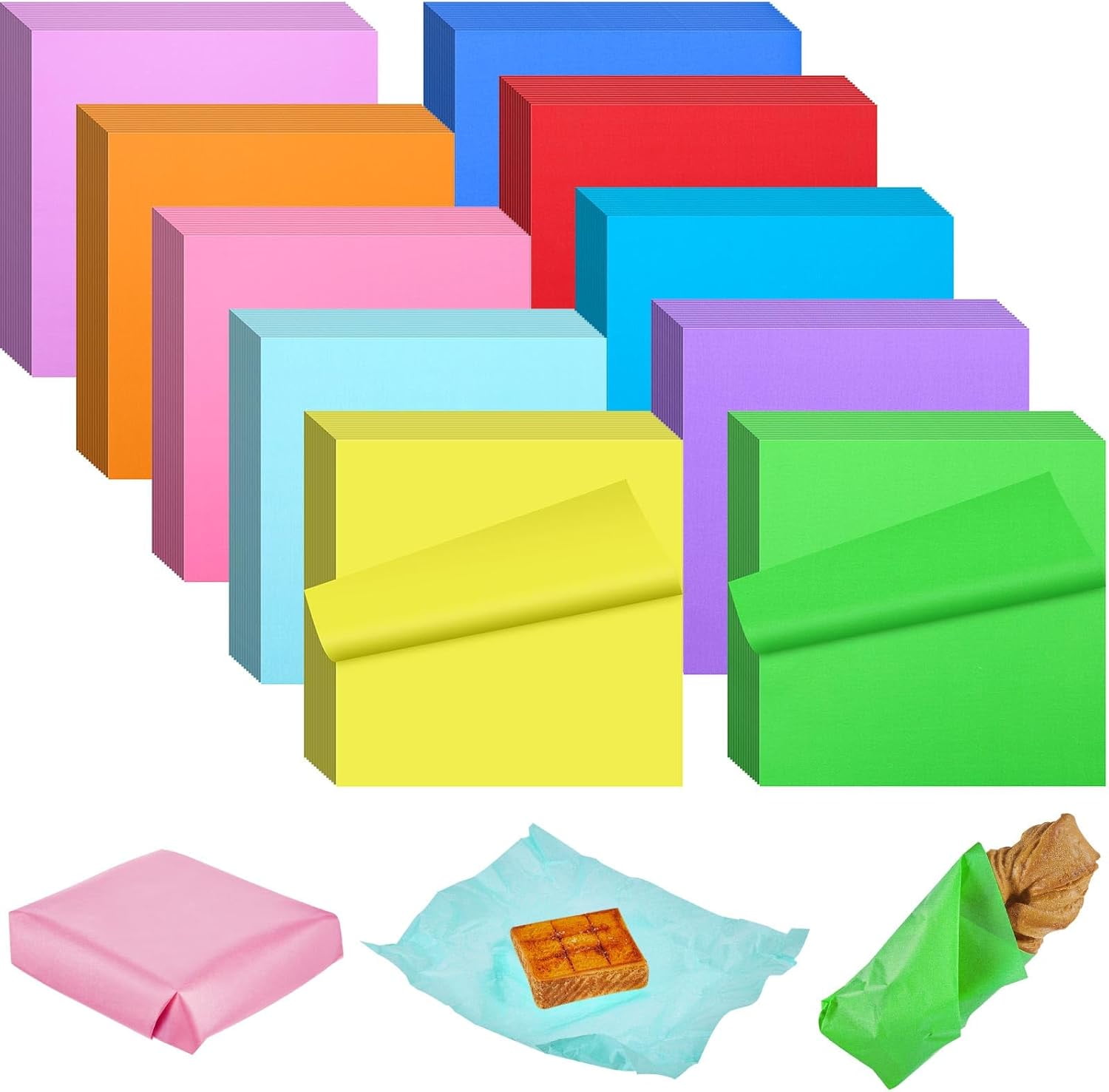 500 Pcs Wax Paper Sheets for Food, 12x12 in Food Basket Liners, Deli ...