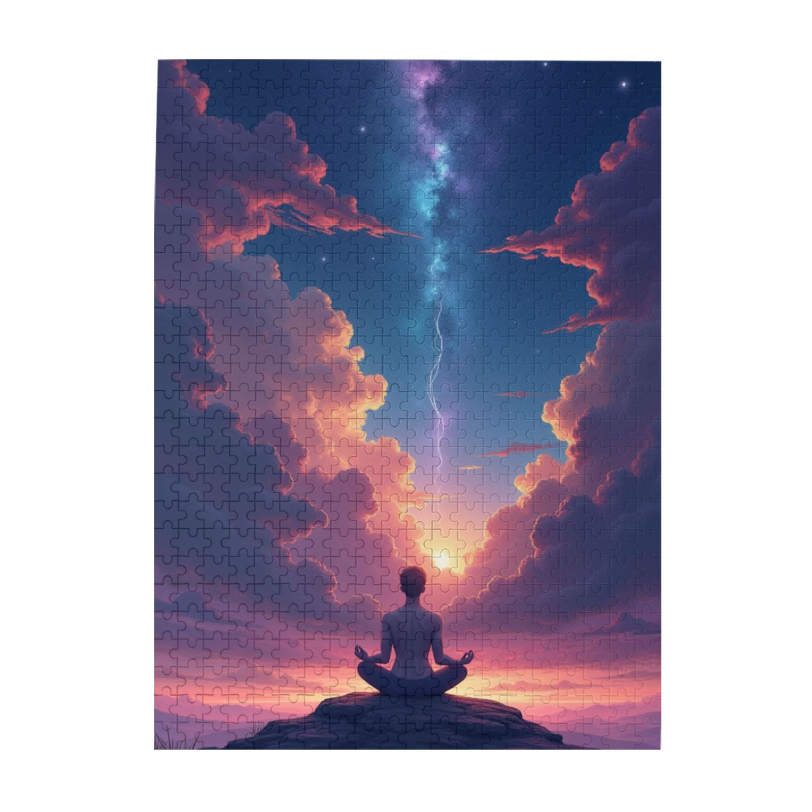 500 Piece Adult Jigsaw Puzzle Serene Sunset Meditation Challenging And Relaxing Puzzle For ...
