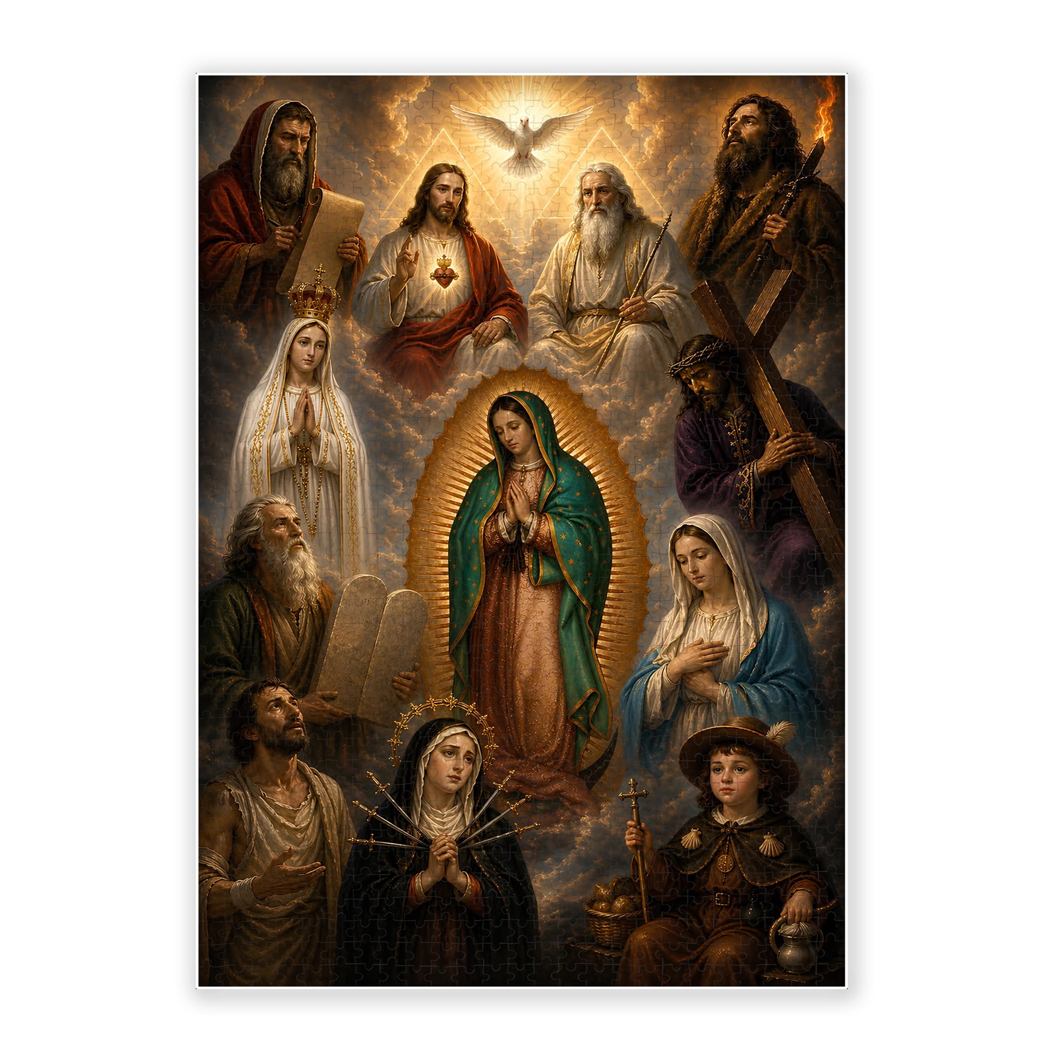 500-Piece Adult Wood Jigsaw Puzzle, Catholic Saints and Holy Family ...
