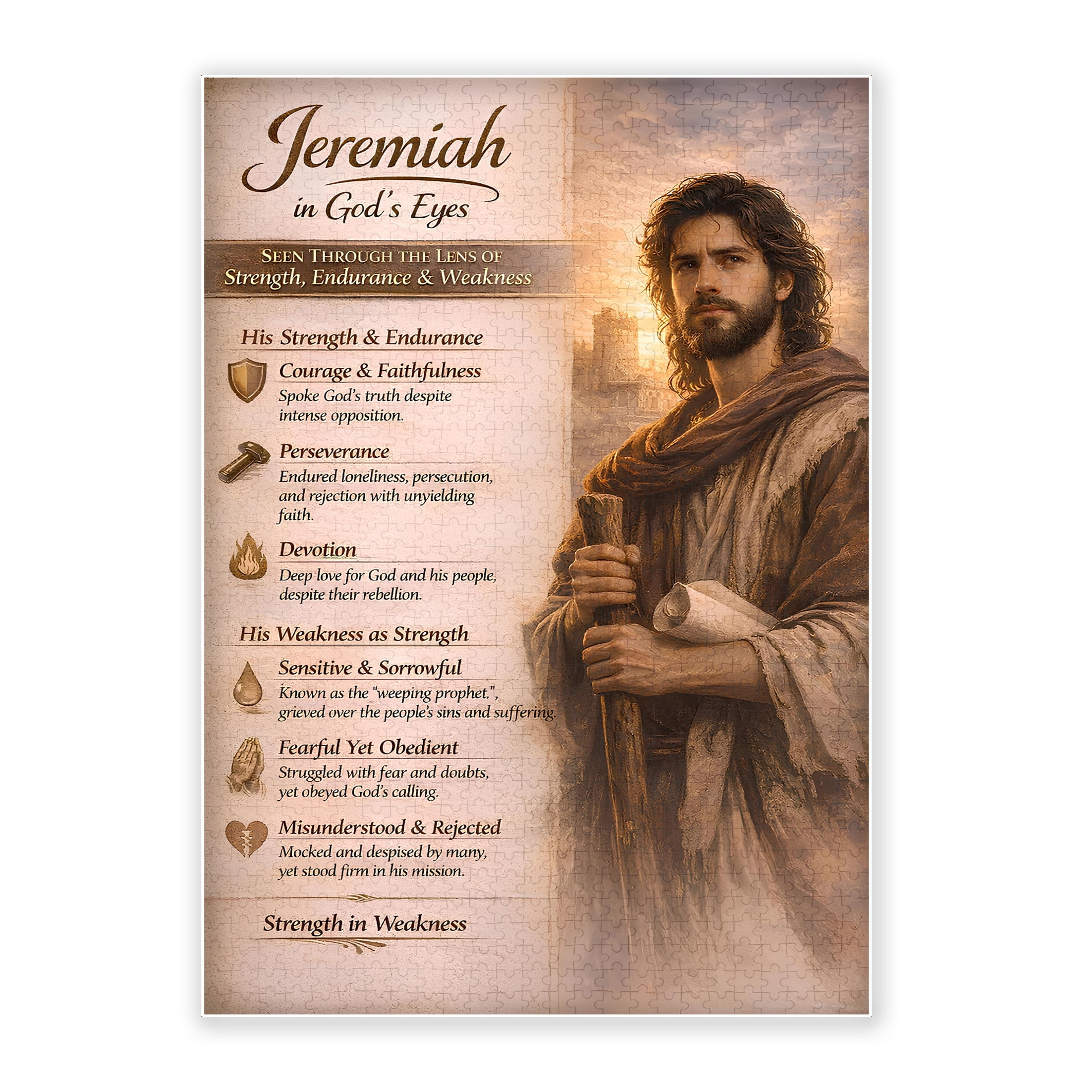 500-Piece Adult Wood Jigsaw Puzzle, Jeremiah the Prophet Strength ...