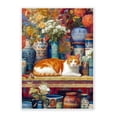 500-Piece Adult Wood Jigsaw Puzzle, Orange Tabby Cat with Colorful ...