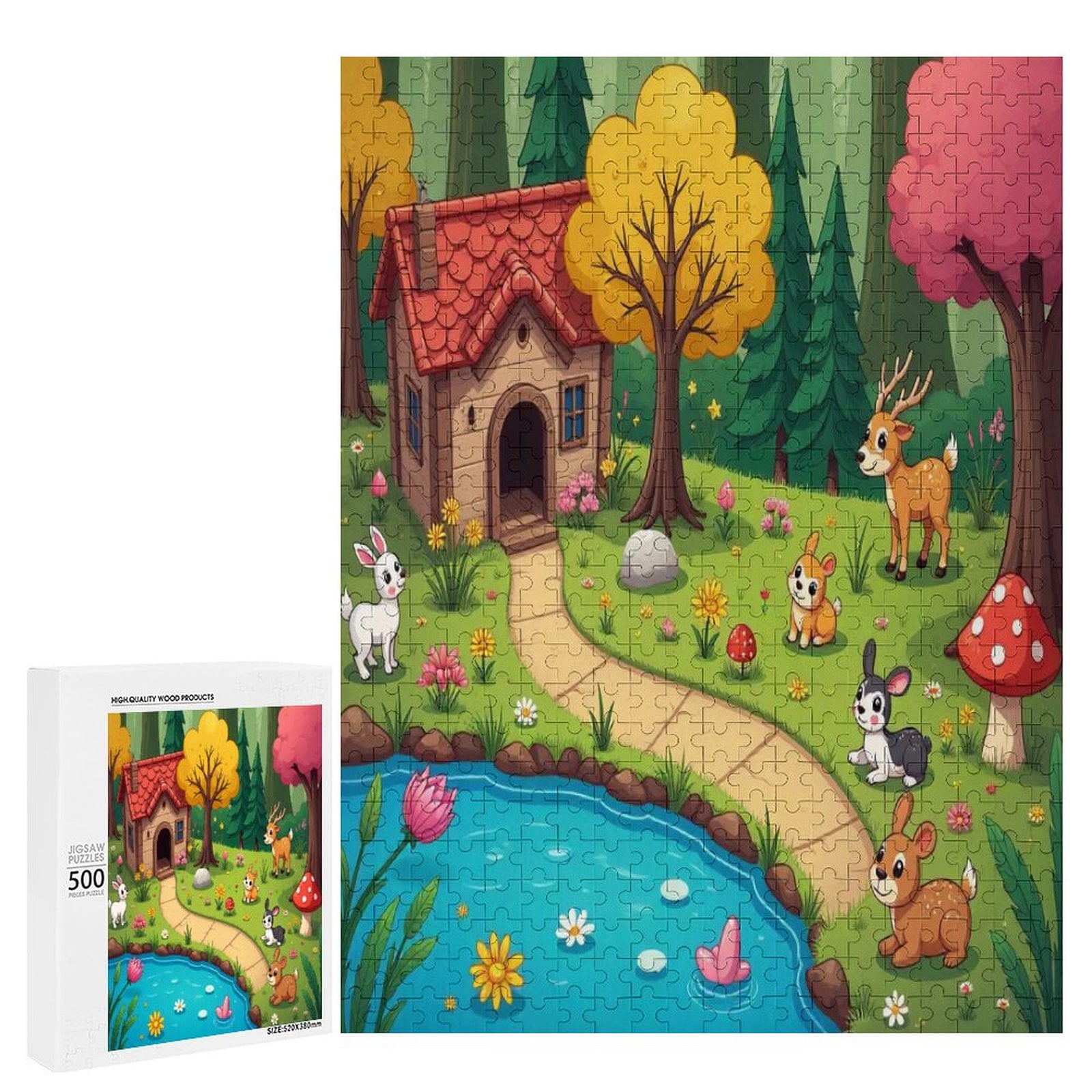 500 Piece Adult And Youth Animal Puzzles Deer And Rabbits Fantastical ...