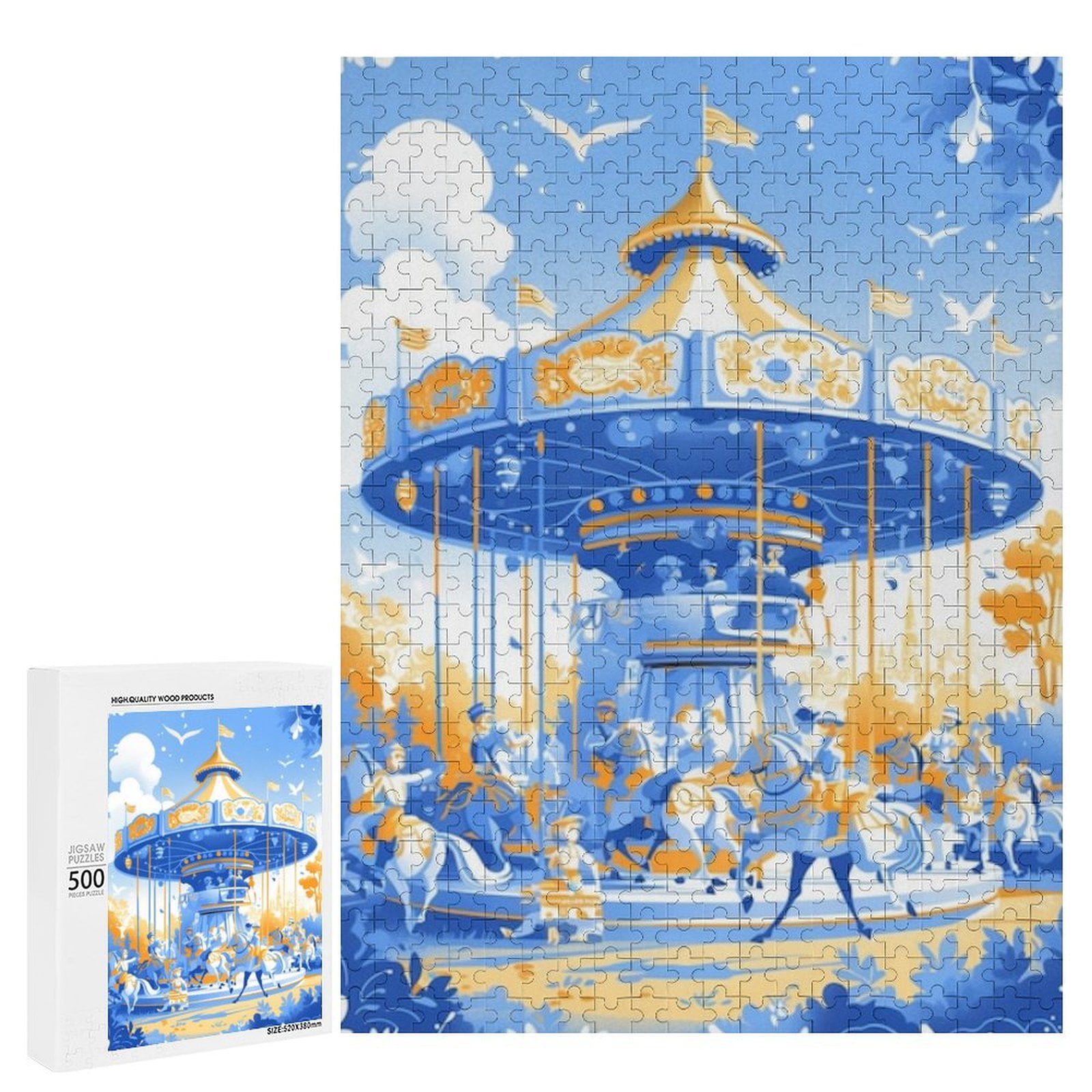 500-Piece Amusement Park Jigsaw Puzzle, Ideal for Family Fun ...