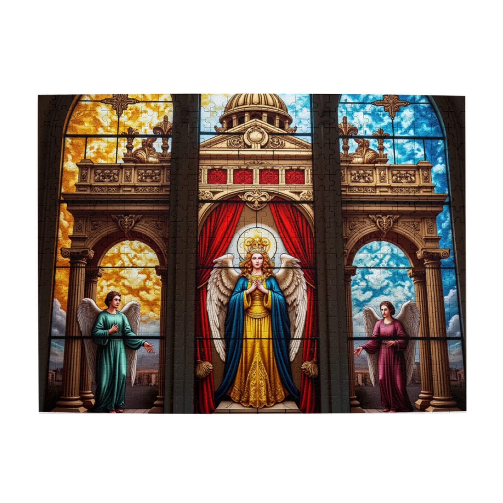 500 Piece Angel God Stained Glass Jigsaw Puzzle For Adults Challenging ...