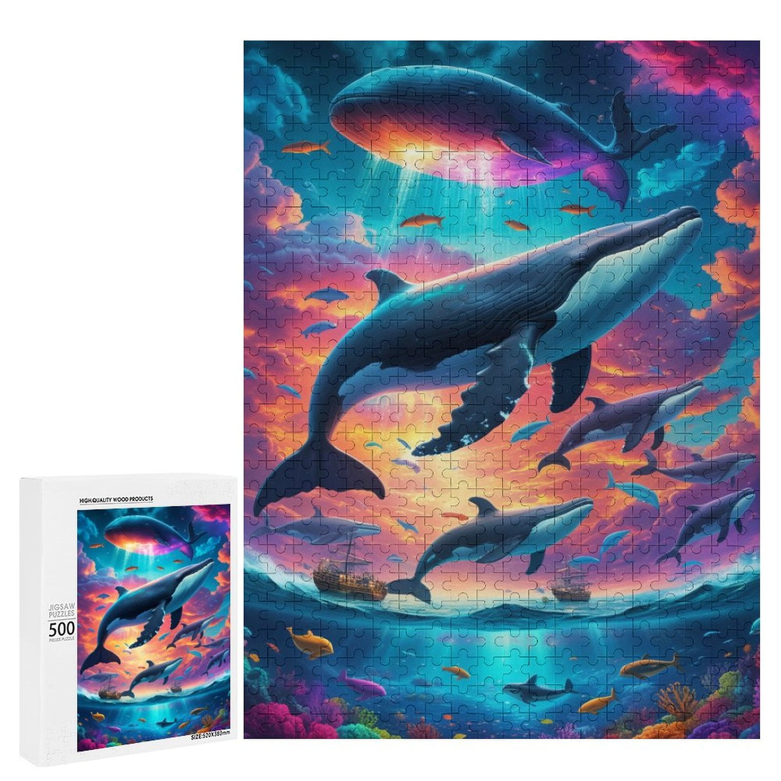 500 Piece Animal Adult And Teen Puzzles-Animals Themed Puzzles-Floating ...