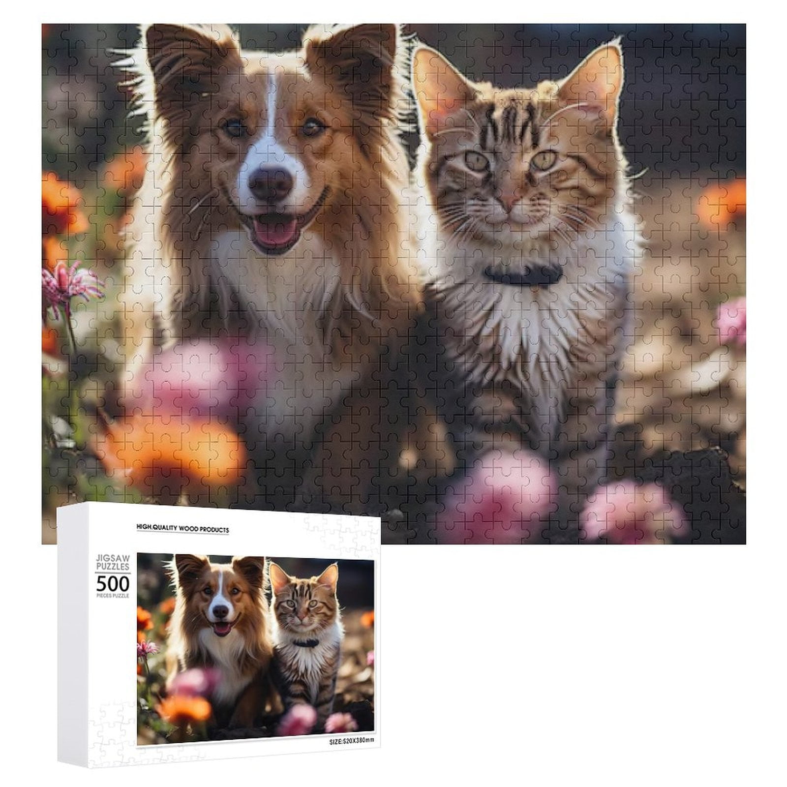 500-Piece Animal Puzzle for All Ages – Featuring cat and dogs, This ...