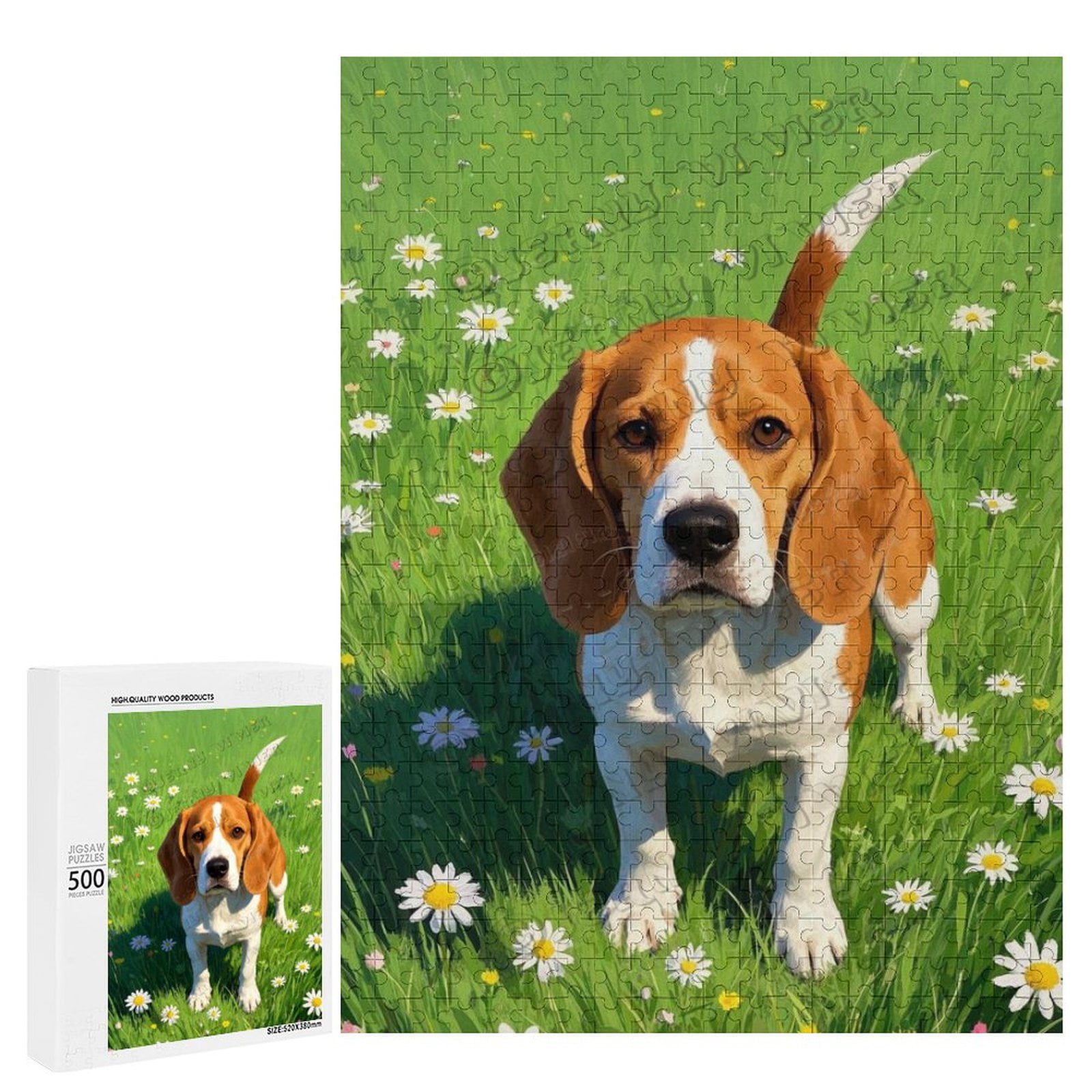 500 Piece Beagle Dog Breed Puzzle for Adults, Wooden Jigsaw for ...