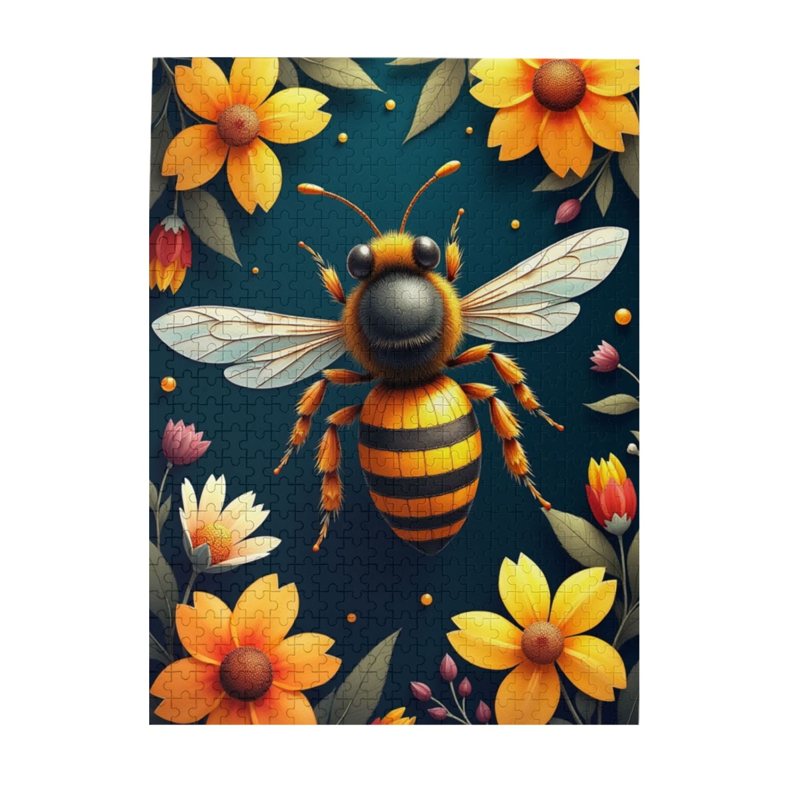 500 Piece Bumble Bee Jigsaw Puzzle For Adults – Vibrant Floral Design ...