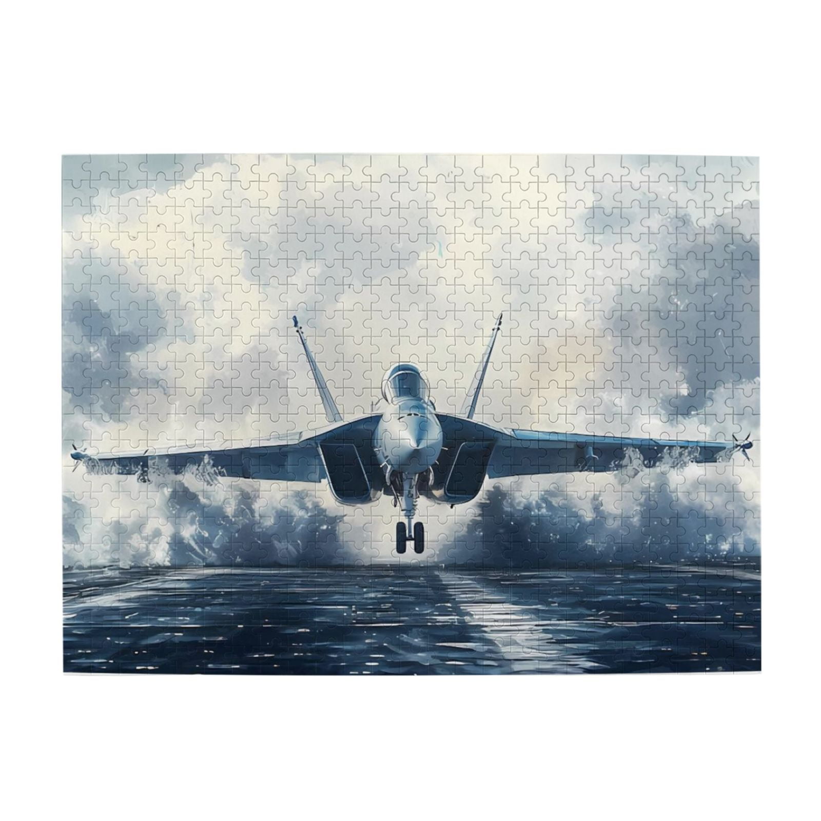 500 Piece Captivating Fighter Jet Aircraft Carrier Jigsaw Puzzle For ...