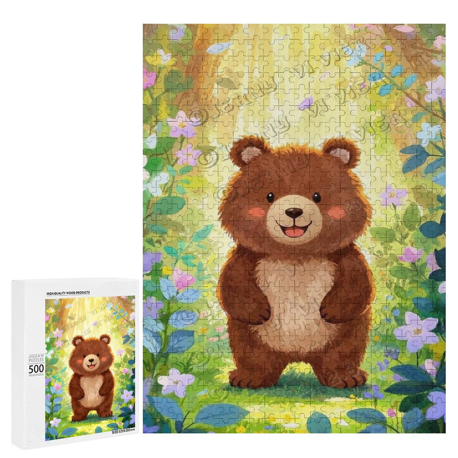 500 Piece Cartoon Bear Puzzle – Ideal Puzzle for Animal Lovers and ...