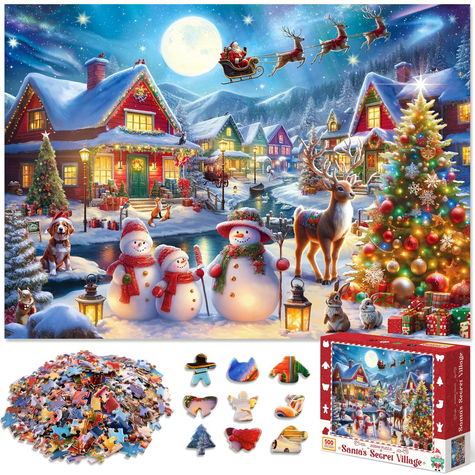 500 Piece Christmas Puzzle MSF2 for Adults and Kids Secret Village ...