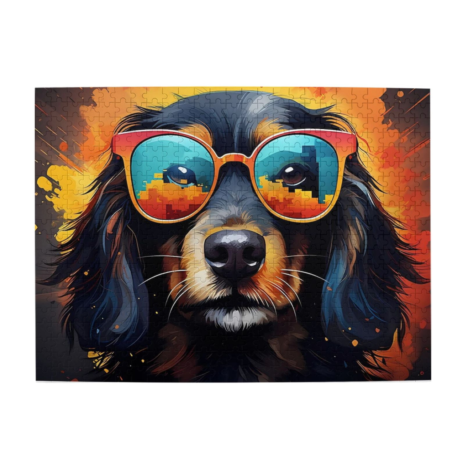 500 Piece Cool Dog In Sunglasses Wooden Jigsaw Puzzle For Adults ...