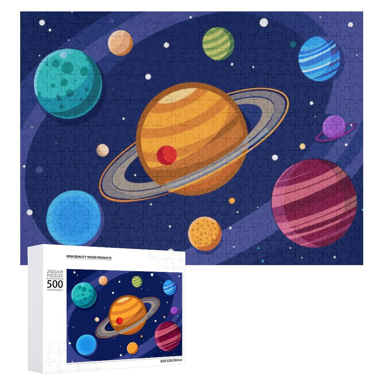 500-Piece Cosmic Planet Jigsaw Puzzle for Adults & Families – Perfect for Game Night and Family ...