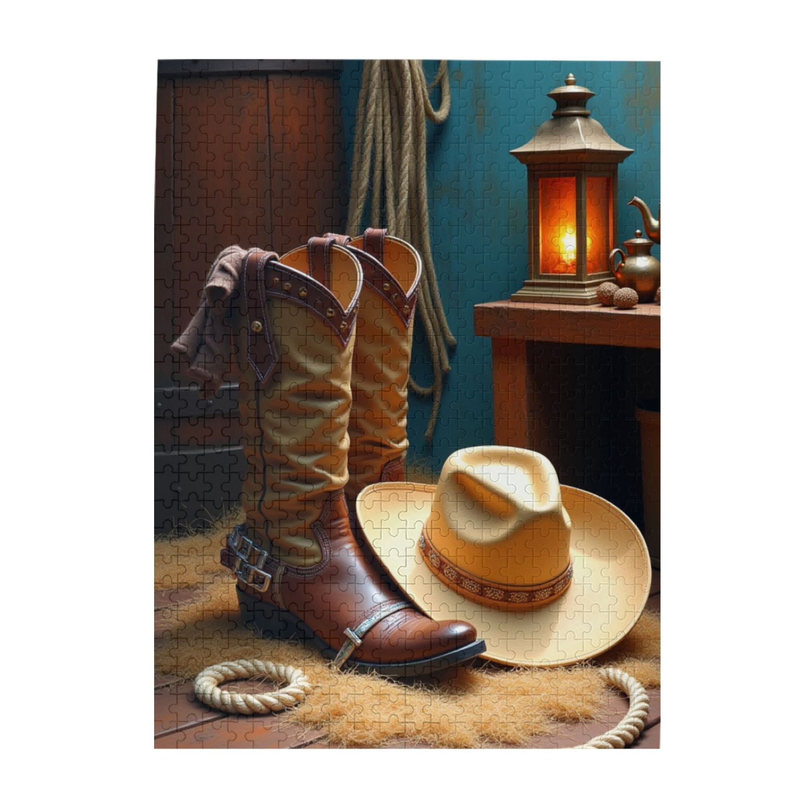 500 Piece Cowboy Boots And Hat Jigsaw Puzzle For Adults Challenging And ...